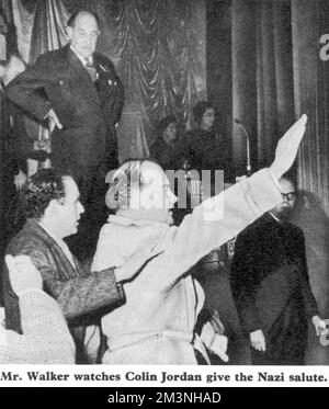 Colin Jordan, leader of the National Socialist movement, and 31-year ...