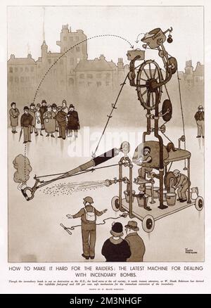 Heath Robinson - Wartime Cartoons - WWII. Oil economy Stock Photo - Alamy