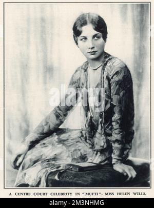 Helen Wills, tennis champion, 1920s Stock Photo - Alamy