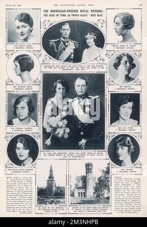 The 1929 royal wedding of Crown Prince Olav and Princess Märtha is ...