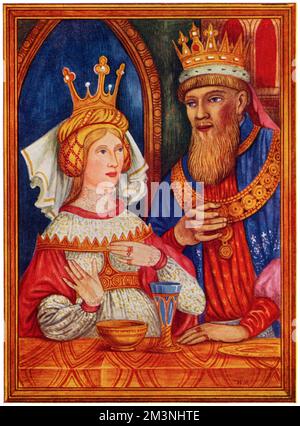 . English: 'Sir Gawain and the Green Knight', from the Cotton Nero A.x ...