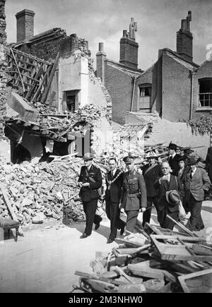 King George VI inspecting the Home Guard during World War Two Stock ...