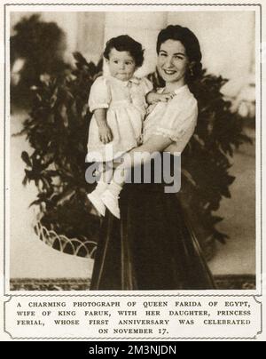 Queen Farida of Egypt and Princess Ferial Stock Photo - Alamy