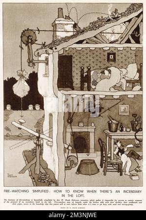 Extinguishing a fire WWII Stock Photo - Alamy