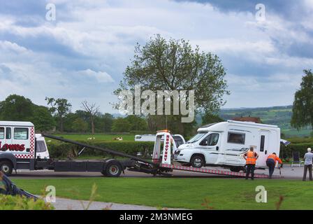 Motorhome breakdown and recovery vehicle, North Yorkshire, England, UK ...