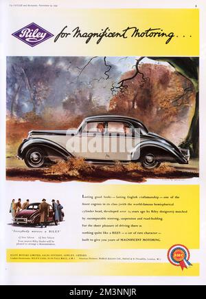 Riley cars advert advertising in Country Life magazine UK 1951 Stock ...