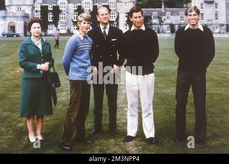 Queen Elizabeth with sons Prince Charles Prince Andrew niece Lady Sarah ...
