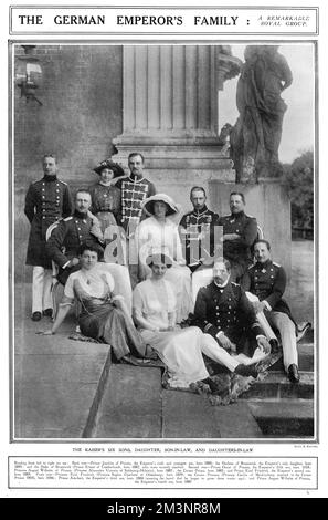 Kaiser Wilhelm II with his six sons, parading to the New Years Address ...