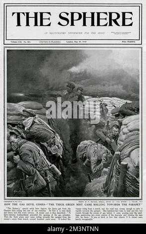 WW1 Gas chemical attack British 55th (West Lancashire) Division troops ...