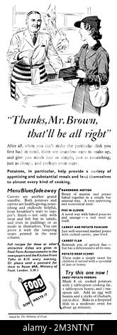 WW2 Food Recipes World War II 1940’s UK British Propaganda vintage ...