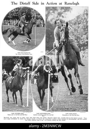 Ladies mounted sports at Ranelagh . Lady Margaret Saville and Major ...
