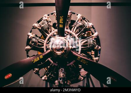 mechanical antique old aerial engine antique Stock Photo - Alamy