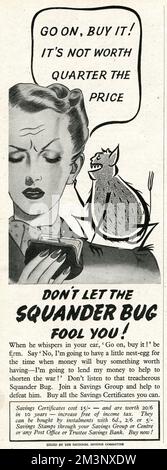 Advert from the National Savings Committee 1944 Stock Photo - Alamy