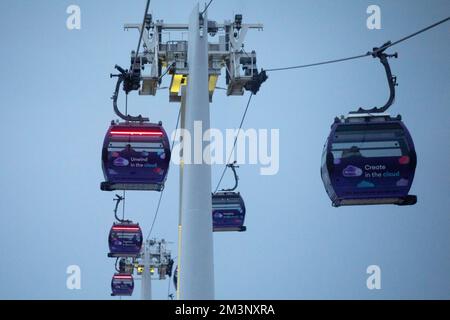London Cable Car, also known as IFS Cloud Cable Car, operates across ...