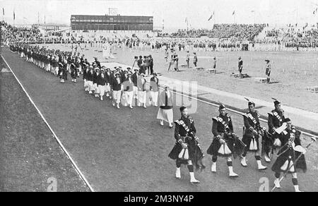 The 1924 opening ceremony of the Olympic Games, held in Paris, France ...