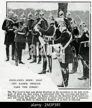 World War One, German generals with Kaiser Wilhelm II, Western Front ...