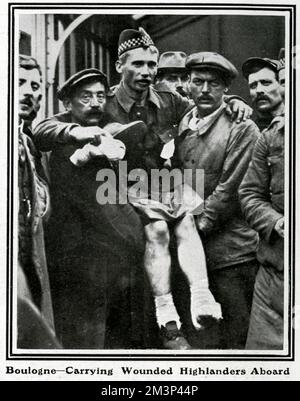 British wounded at Boulogne, 1914, WW1 Stock Photo - Alamy