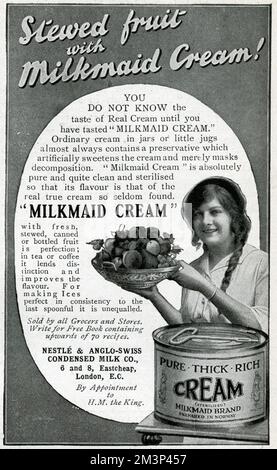 Nestle and Anglo-Swiss Condensed Milk 1918 Stock Photo - Alamy