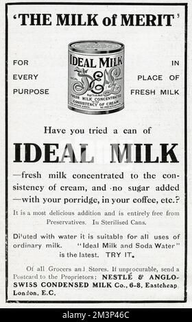 Nestle and Anglo-Swiss Condensed Milk 1918 Stock Photo - Alamy