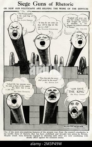 Cartoon, The speech is in the cannon, WW1 Stock Photo - Alamy