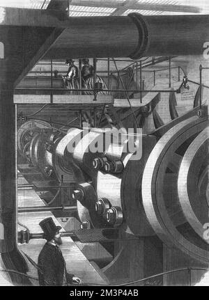 The engine room of the iron-clad warship H.M.S. Warrior Date: 1861 ...