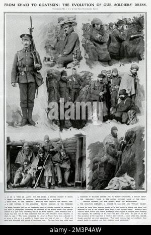Great War. WW1 winter clothing worn by British soldiers during the ...
