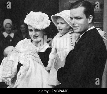 Mr and Mrs Charles Sweeny at the christening of their younger child ...