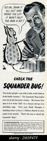 Advert from the National Savings Committee 1943 Stock Photo - Alamy