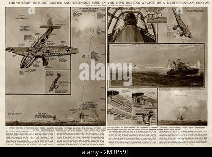 Pilot of a German dive bomber in the cockpit behind the dive bomber ...