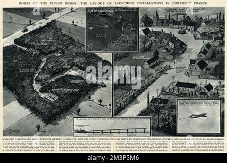 German World War Two launching ramp with flying bomb / doodlebug at the ...