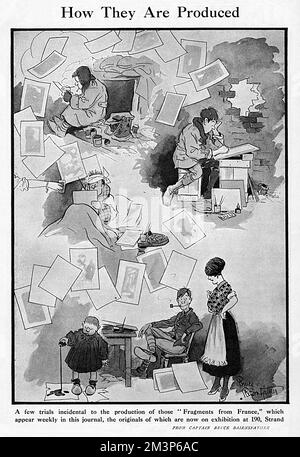 An autobiographical cartoon by Captain Bruce Bairnsfather showing how ...