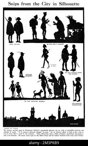 World War I. Italy at war. Types of the Italian army in the new gray ...