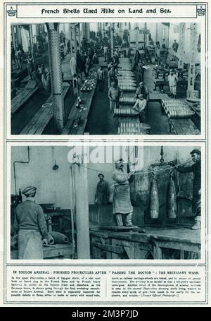 French shells used on Land and Sea WWI Stock Photo - Alamy