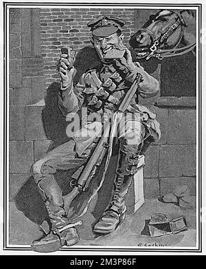 A First World War British sapper in the Royal Engineers with 1908 ...