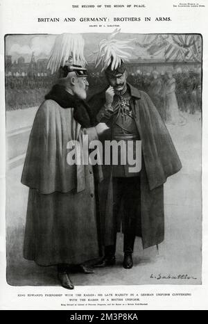 Kaiser Wilhelm II. and Edward VII. with members of the European ...