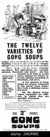 Advertisement for Gong soups, the instant packet soup variety of choice ...