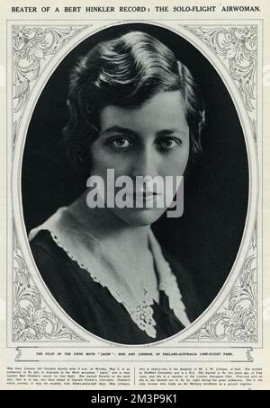 Amy Johnson solo flight London to Australia Stock Photo - Alamy