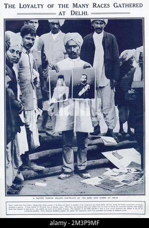'Their Majesties King George V and Queen Mary in their coronation robes ...