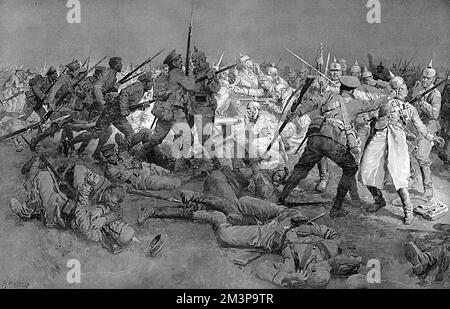 Desperate attempt of the famous Prussian Guard to break the protecting ...