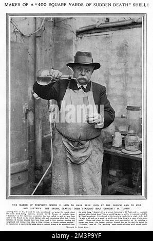 World War I. Turpin, inventor of melinite, a powerful, devastating ...