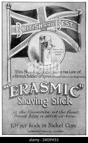 Erasmic soap, WW1 advertisement Stock Photo - Alamy