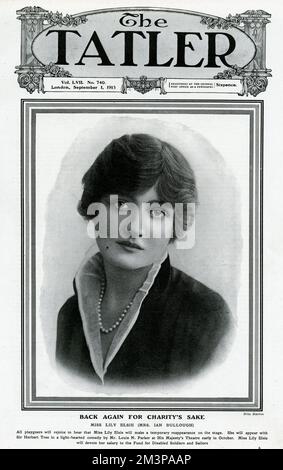 Actress Lily Elsie (Mrs Ian Bullough) pictured at St. Dunstan's Hostel ...