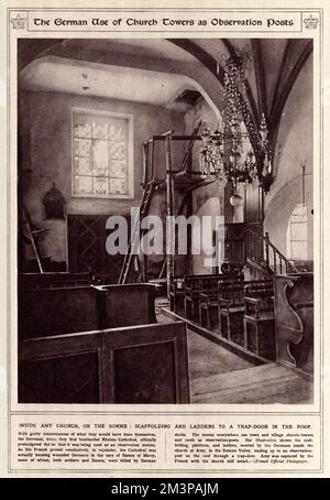 WW1: A German observation post in a front line trench, 1914 Stock Photo ...