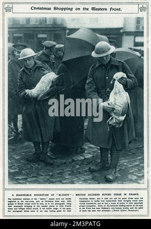 WW1 Christmas on the Western Front, 1914-1918 British troops purchasing ...