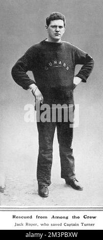 Jack Roper, a surviving crew member of the Cunard ocean liner RMS ...