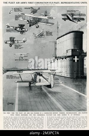 Fleet Air Arm Aircraft Fly - Past After Feet Review At Spithead. Planes ...