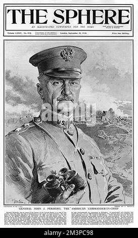 A portrait of General John J. Pershing, the commander of the American ...