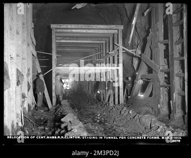 Relocation Central Massachusetts Railroad, concrete mixing house for ...