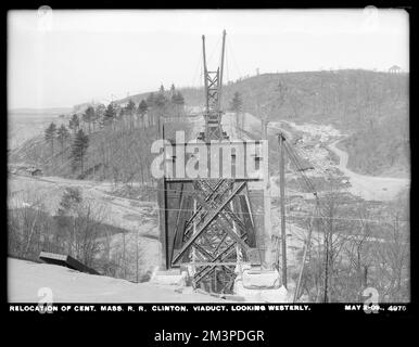 Relocation Central Massachusetts Railroad, viaduct from the dam ...