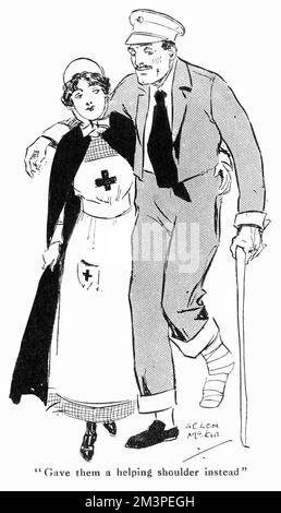 A blighty one, wounded soldier, 1915 Stock Photo - Alamy